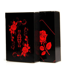 54er Waterproof Pokerkarten Set - Edles Rosen Design in Schwarz Rot ...